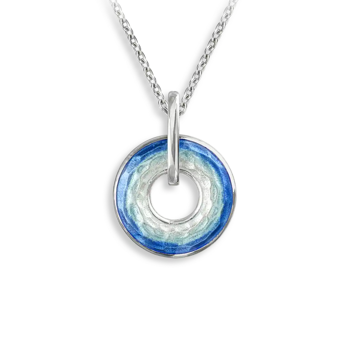 Blue Open Circle Necklace. Sterling Silver | Nicole Barr